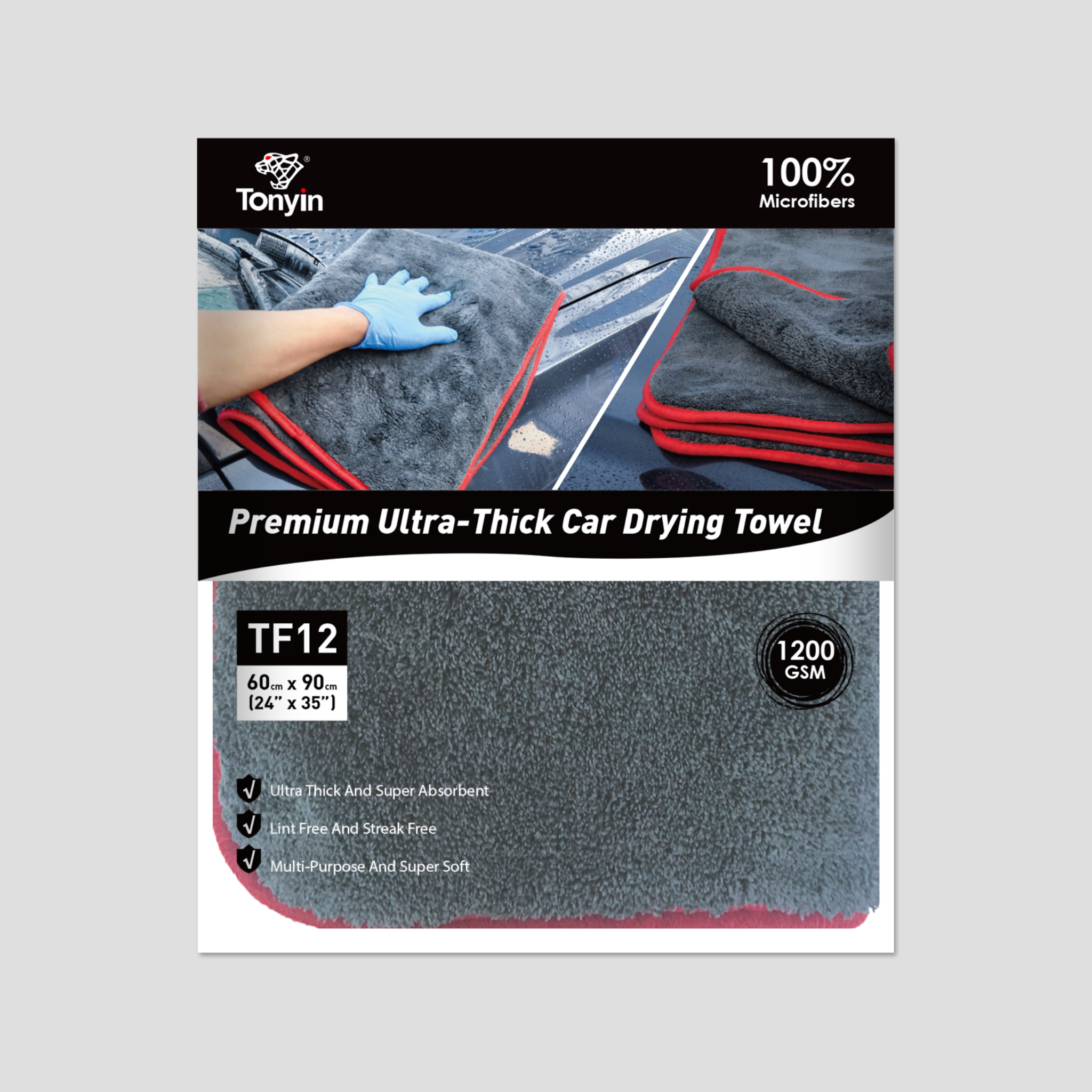 Tonyin Premium Ultra Thick Car Drying Towel 1200Gsm (TF12) 60x90cm ...